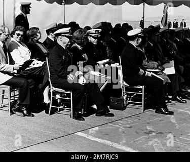 A view of guests attending the commissioning ceremony for the guided ...