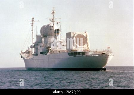 The Cobra Judy phased-array radar system on the missile range ...