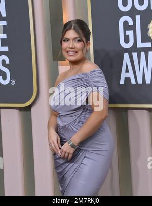 Robyn DelMonte arrives at the 80th annual Golden Globe Awards at the ...