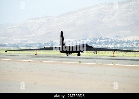 A right rear view of a 9th Strategic Reconnaissance Wing U-2 aircraft ...