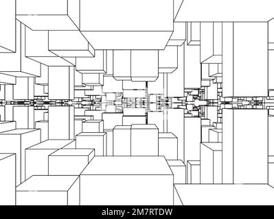 Abstract Urban City Of The Cube And Prism Vector Stock Vector Image ...