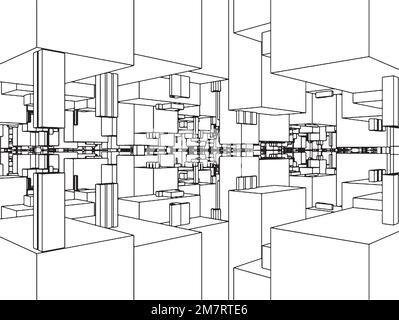 Abstract Urban City Of The Cube And Prism Vector Stock Vector Image ...