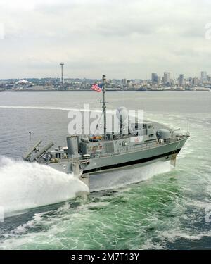 An aerial view of a Pegasus-class Hydrofoil Patrol combatant Missile ...