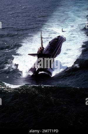 The bow and sail of the nuclear-powered attack submarine USS PHOENIX ...