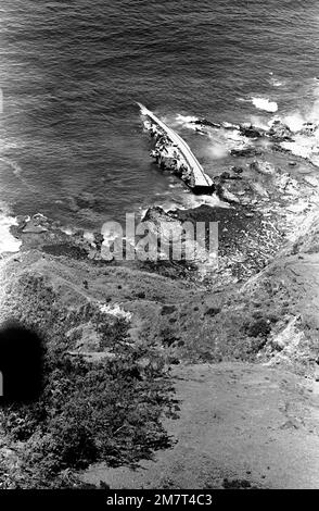 An aerial view of the overturned Filipino frigate RPS DATU KALANTIAW ...