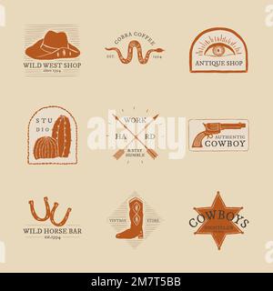 Cowboy themed logo vector collection Stock Vector Image & Art - Alamy