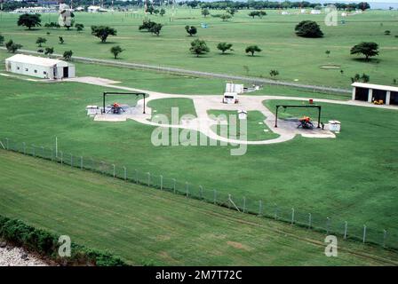 An aerial view of Wallace Air Station (at end of point), San Fernando ...