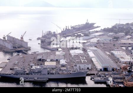 A stern view of the combat stores ship USS SYLVANIA (AFS 2) underway ...