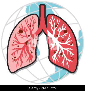 Human lungs on earth globe illustration Stock Vector Image & Art - Alamy