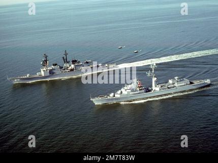 A bow view of the French destroyer DE GRASSE (D-612) and the destroyer ...
