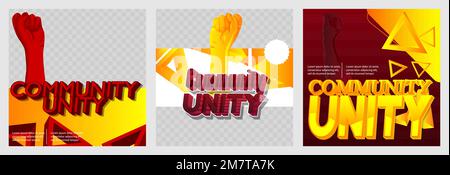 Deluxe Community Unity Background vector illustration with clenched ...