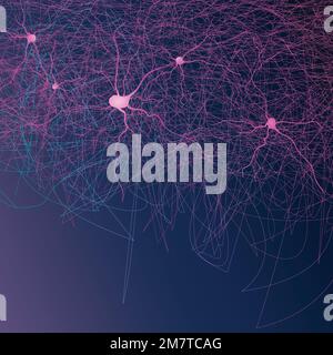 Pink nerve network banner vector digital healthcare Stock Vector Image ...