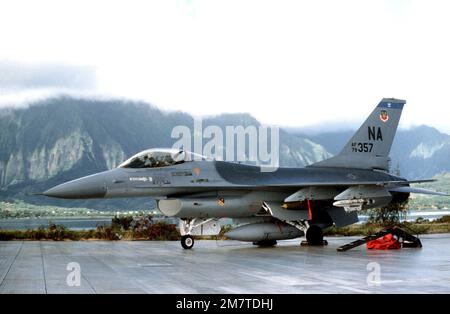An air-to-air left side view of a 474th Tactical Fighter Wing (474th ...