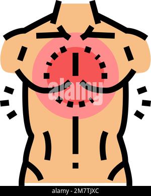chest pain body ache color icon vector illustration Stock Vector Image ...