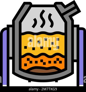 basic oxygen furnace steel production neon glow icon illustration Stock ...