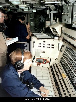 CHIEF Missile Technician Martin Nagle sites at a control board in the ...