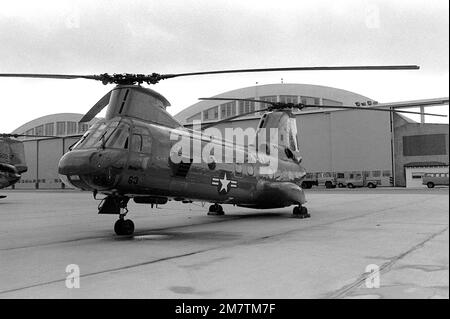An air-to-air left front view of a Helicopter Anti-submarine Squadron 2 ...