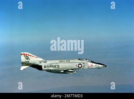 Right side view of a Marine F-4J Phantom II aircraft sitting on the ...