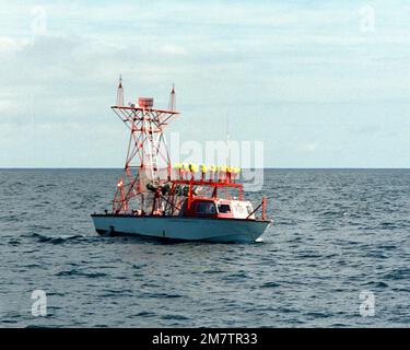 A view of camera mounts installed on a Mark 35 Septar boat for the ...