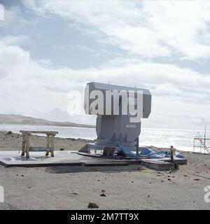 A view of a Rolling Airframe Missile (RAM) on San Nicolas Island ...