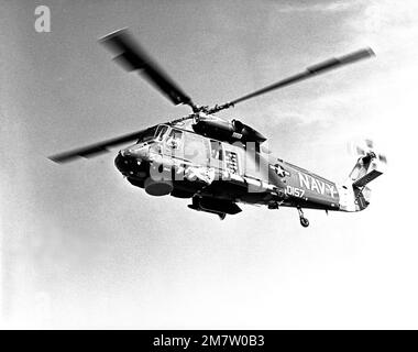 A left side view of an SH-2F Sea Sprite helicopter of Light Helicopter ...