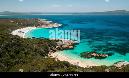 Aerial image of beautiful two peoples bay in Albany, Western Australia ...