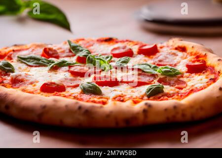 Picture of yummy pizza with cheese and other ingredients Stock Photo ...