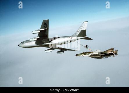 An underside view of a KC-135 Stratotanker aircraft from the 909th Air ...