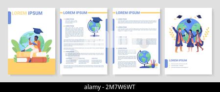 Internship abroad poster vector template. Students exchange program ...