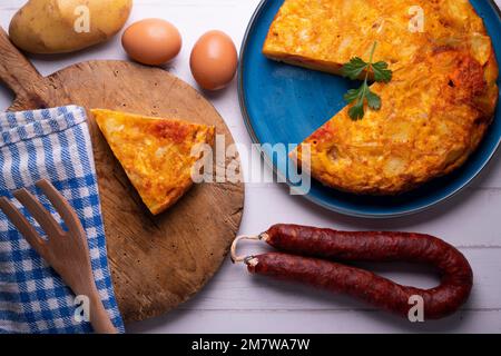 Chorizo potato omelette. The potato omelette, or Spanish omelette is an ...