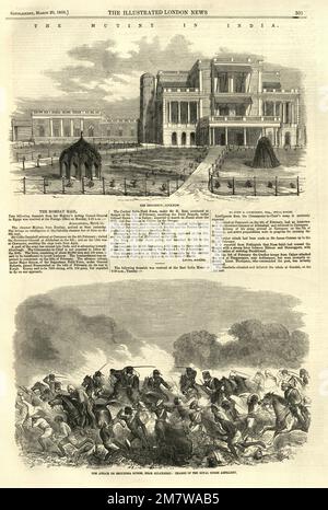 Indian Mutiny (Sepoy Mutiny) 1857-1859: Siege of Delhi - engineers blowing up the Cashmere Gate ...