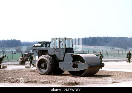 A rapid runway repair team member from the 601st Civil Engineering ...