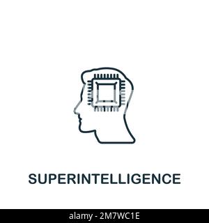 Superintelligence icon. Monochrome simple Smart Technology icon for ...