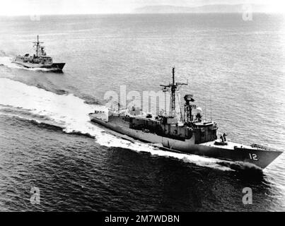 An aerial starboard bow view of the (foreground to background) combat ...