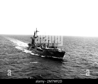 A starboard bow view of the fleet oiler USNS PAWCATUCK (T-AO-108 ...