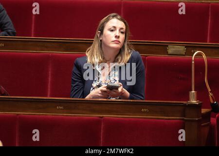 Deputy, Marie Pochon attends a session of Questions to the Government ...