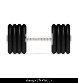 Dumbbell with removable disks isolated on white background. Vector ...