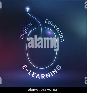 Digital education logo template vector with AI brain graphic Stock ...