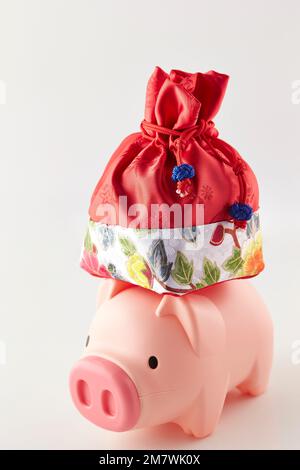 Piggy bank and Korean traditional gift Stock Photo - Alamy
