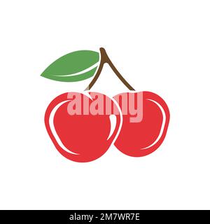 cherry icon isolated on a twhite background. Vector illustration. EPS ...