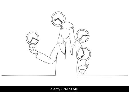 Illustration of business man successfully juggling managing time ...
