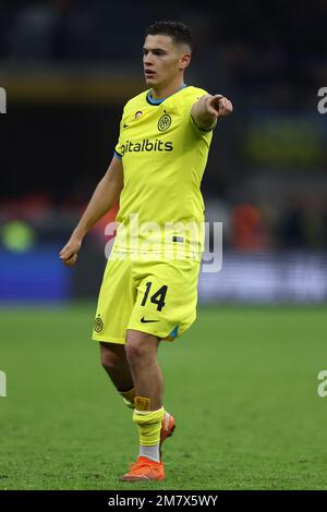 Milan, Italy. 10 January 2023. Denzel Dumfries of FC Internazionale ...