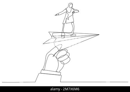 airplane take off line art continuous line drawing vector illustration ...