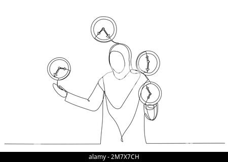 Illustration of business woman successfully juggling managing time ...