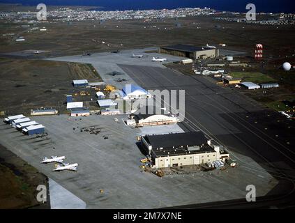 An aerial view of the facilities of the 57th Fighter Interceptor ...