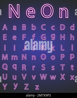 neon letters isolated on background. Vector illustration. Eps 10 Stock ...