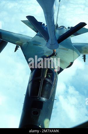 An air-to-air view from the boom operator's window of a 12th Tactical ...