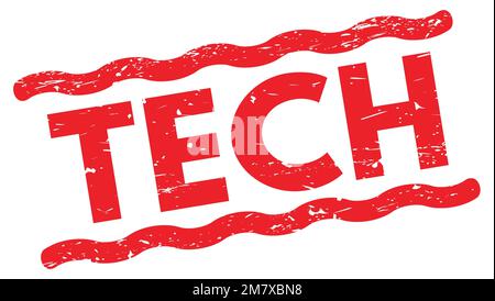 TECH text written on red rectangle stamp sign Stock Photo - Alamy