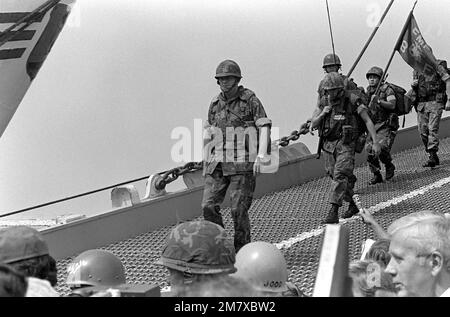 COL James M. Meade, commander of the 32nd Marine Amphibious Unit, leads ...