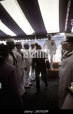 Sen. John Tower, R-Texas, departs the speakers platform at the ...